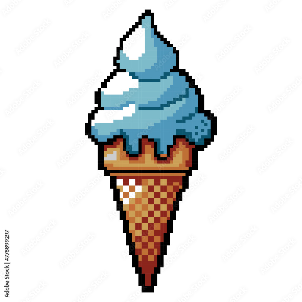 Summer vacation icons set in pixel art design isolated on white ...