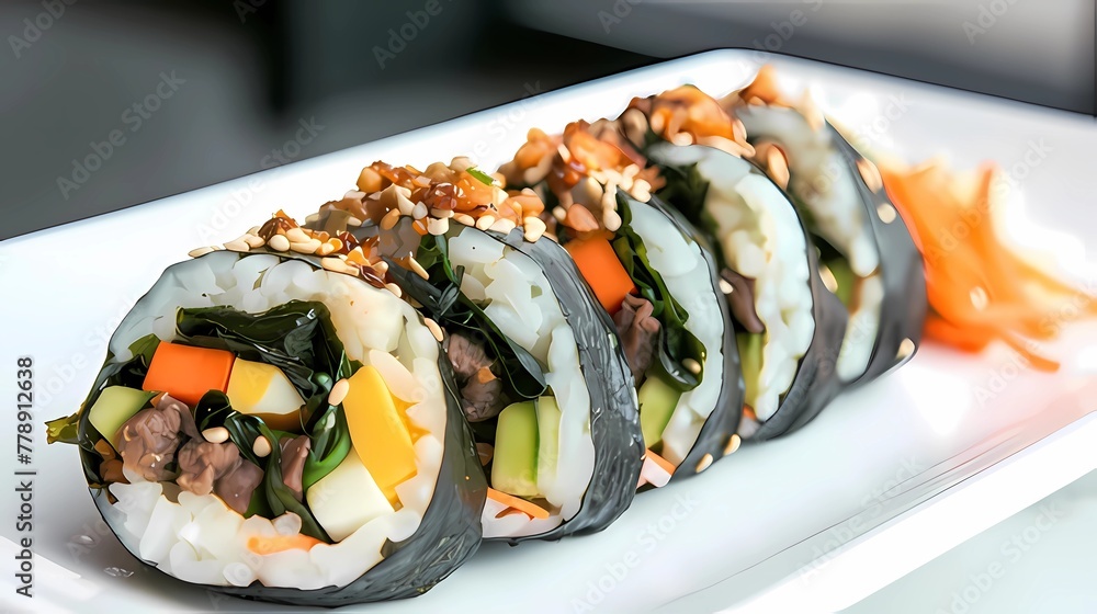 Gimbap is popular among Koreans, and it's fun to eat because you can ...