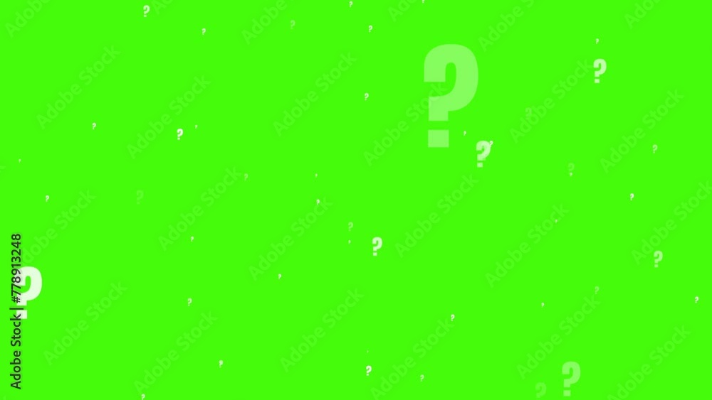 Video „Question marks Animation moving on alpha channel green screen ...
