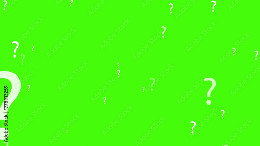 Question marks Animation moving on alpha channel green screen ...