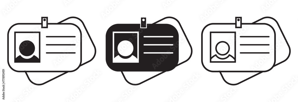 ID Card icon set. ID Card icon collection. Driver's license ...
