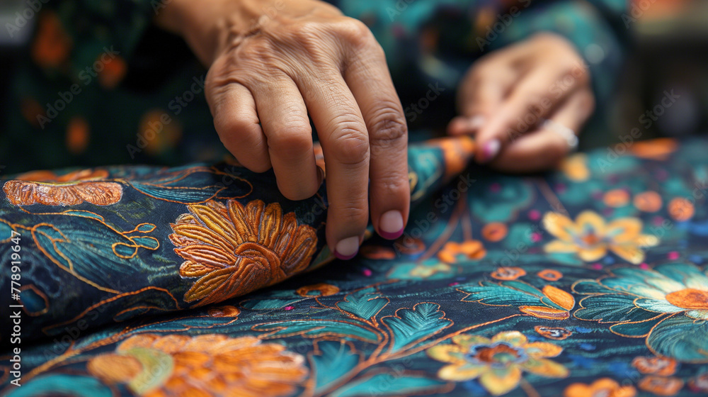 Batik Fabric Art creating vibrant and intricate designs on fabric with ...