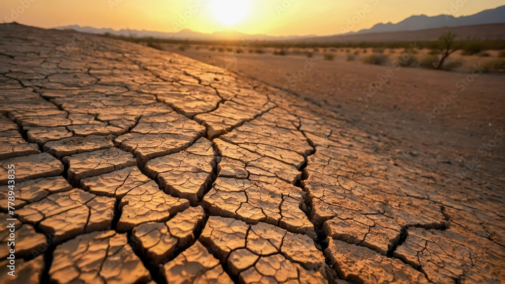 extreme drought damaging the ecosystem. Concept of climate change Stock ...