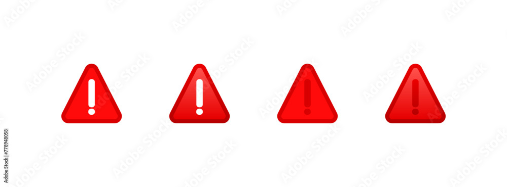 Poster Triangular warning signs. Road signs. Flat style. Vector icons ...