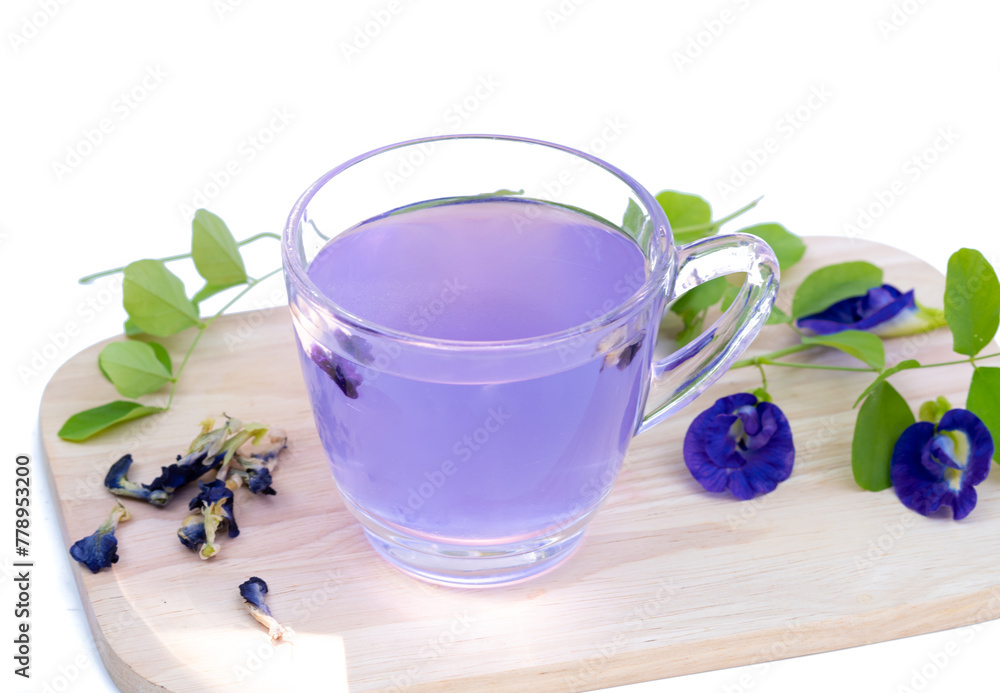 Butterfly pea flower juice, purple water from boiling butterfly pea ...