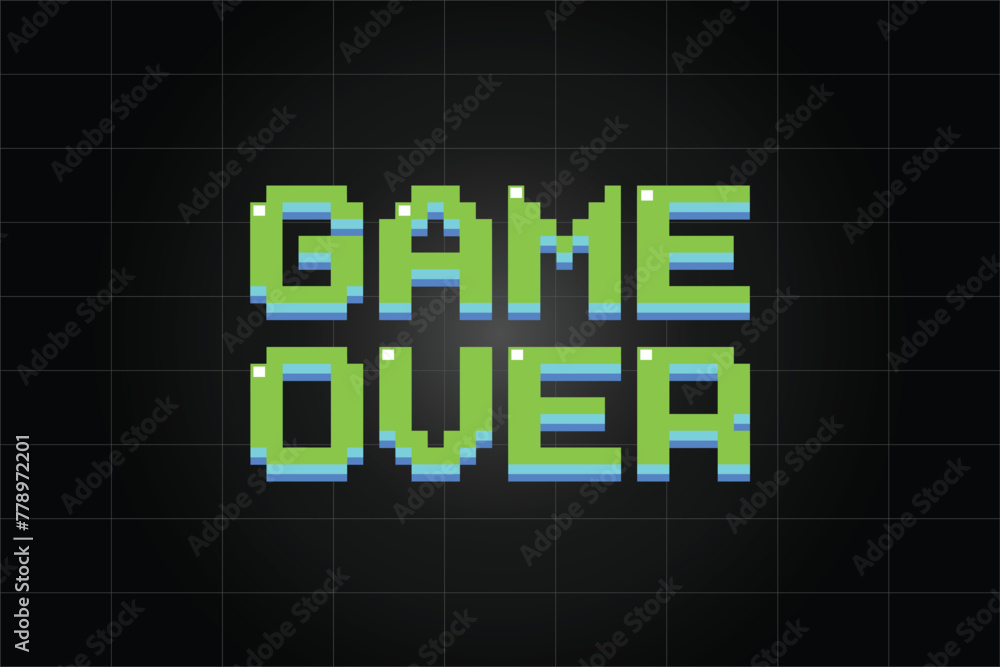 Computer generated a text message screen: Game over . 3d rendering 8 ...