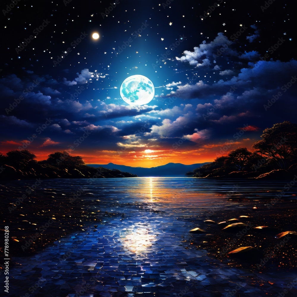 Full moon ripening into harvest moon captured in the cycle of lunar ...