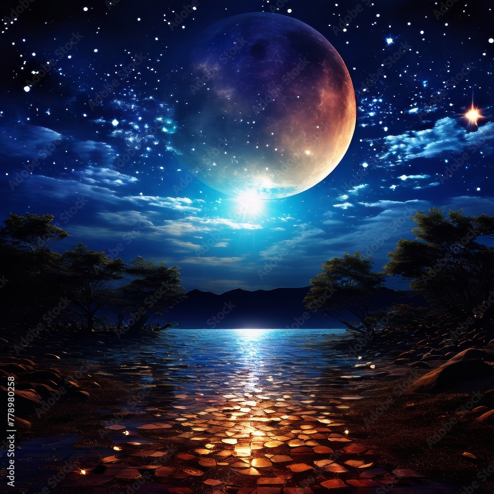 Full moon ripening into harvest moon captured in the cycle of lunar ...