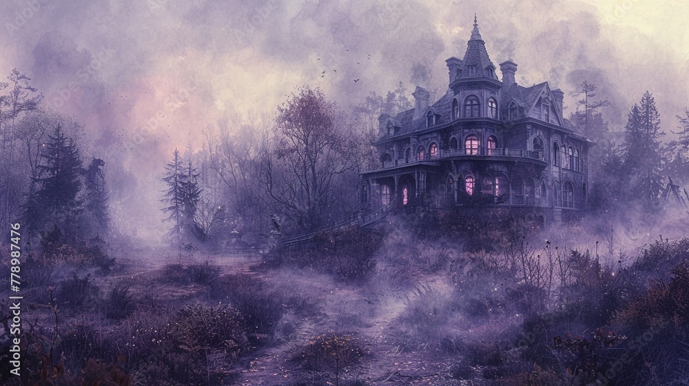 Explore the eerie halls of a haunted mansion where ghostly apparitions ...