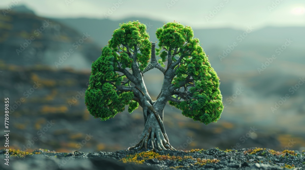 Behold, a tree morphs into lungs, illustrating the symbiotic ...