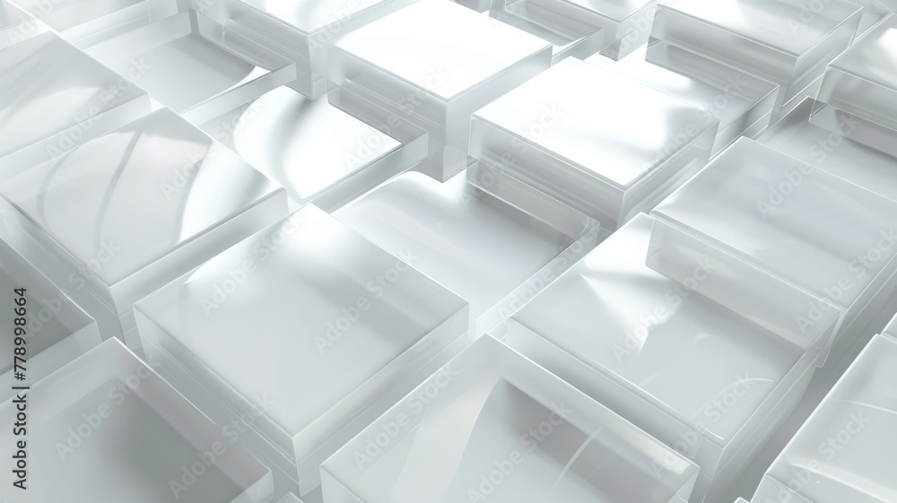 Reflective white geometric shapes arrangement - An abstract layout of ...