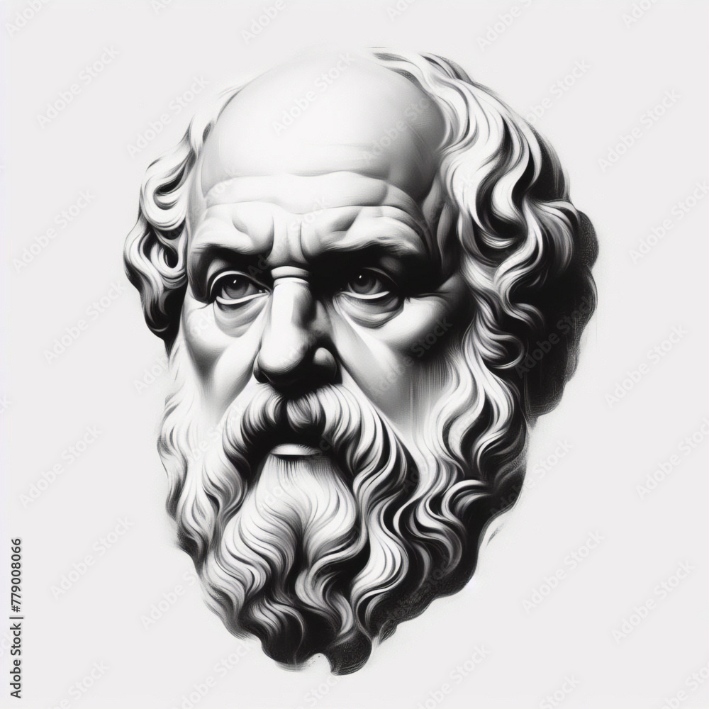 Marble statue of the Great ancient Greek philosopher Socrates Stock ...