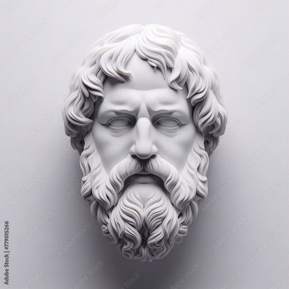 Illustration of the sculpture of Socrates. The Greek philosopher ...