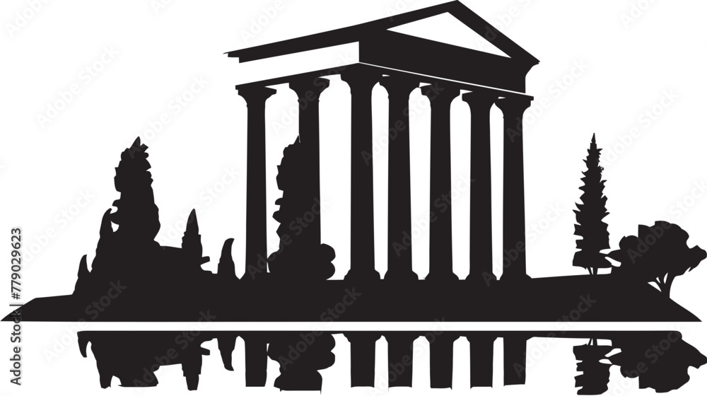 Greek Architectural Heritage Logos in Vector A Visual Odyssey Vector ...