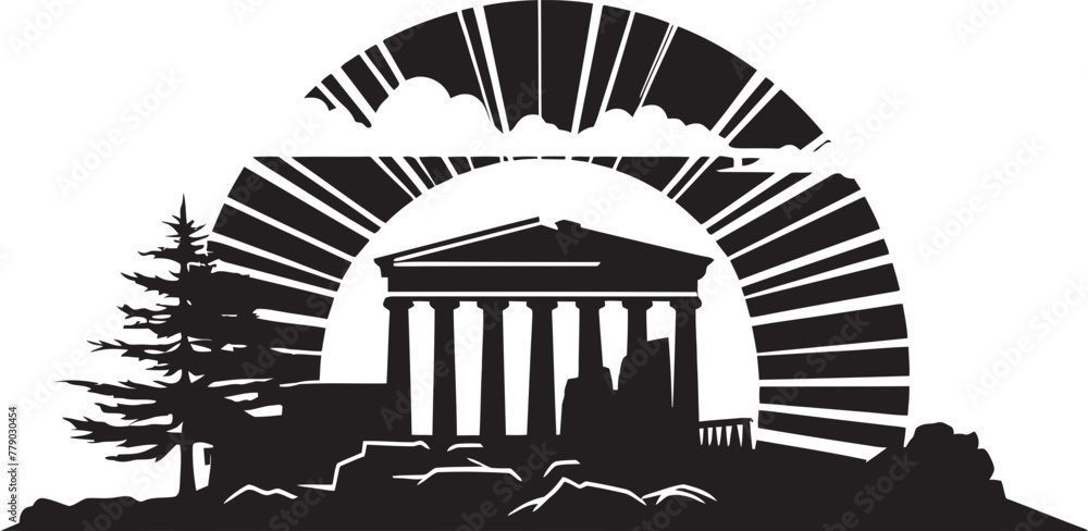 Greek Architecture Vector Designs Echoes of Antiquity Vector Icons of ...