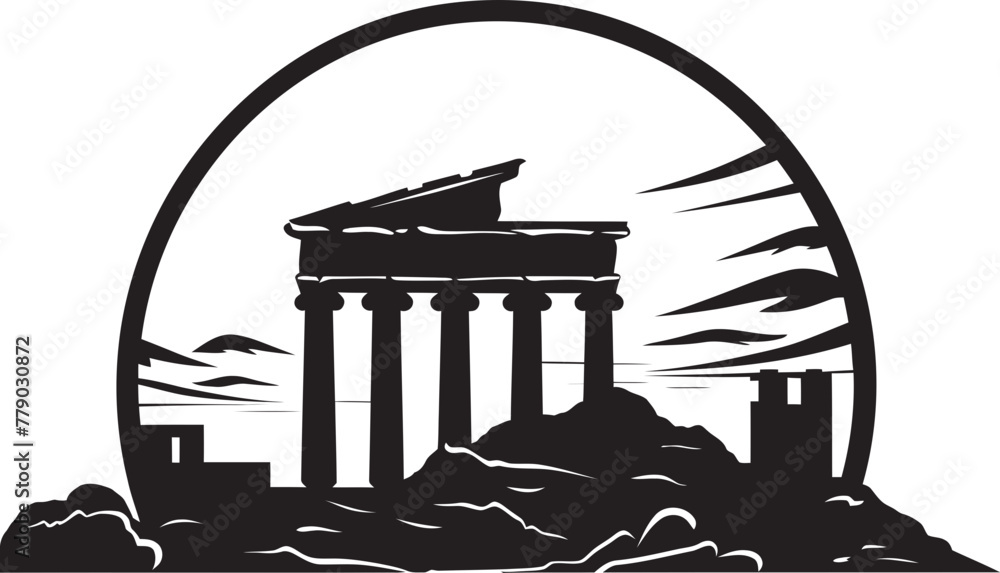 Greek Architectural Icons in Vector Reviving Ancient Grandeur Vector ...