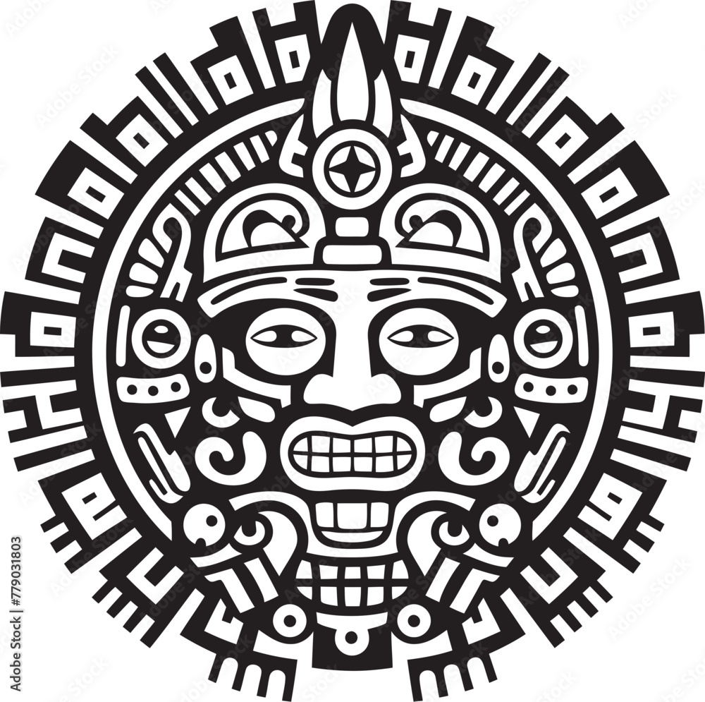 Celebrating Aztec Artistic Heritage Antique Drawing Icon Logos Ancient ...