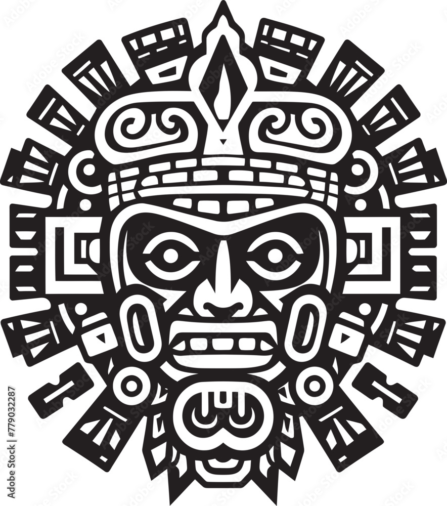 Vecteur Stock Legacy of Aztec Civilization Antique Drawing Icon Vector ...