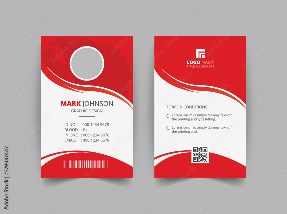 Official id card or employee photo id card design Stock Vector | Adobe ...