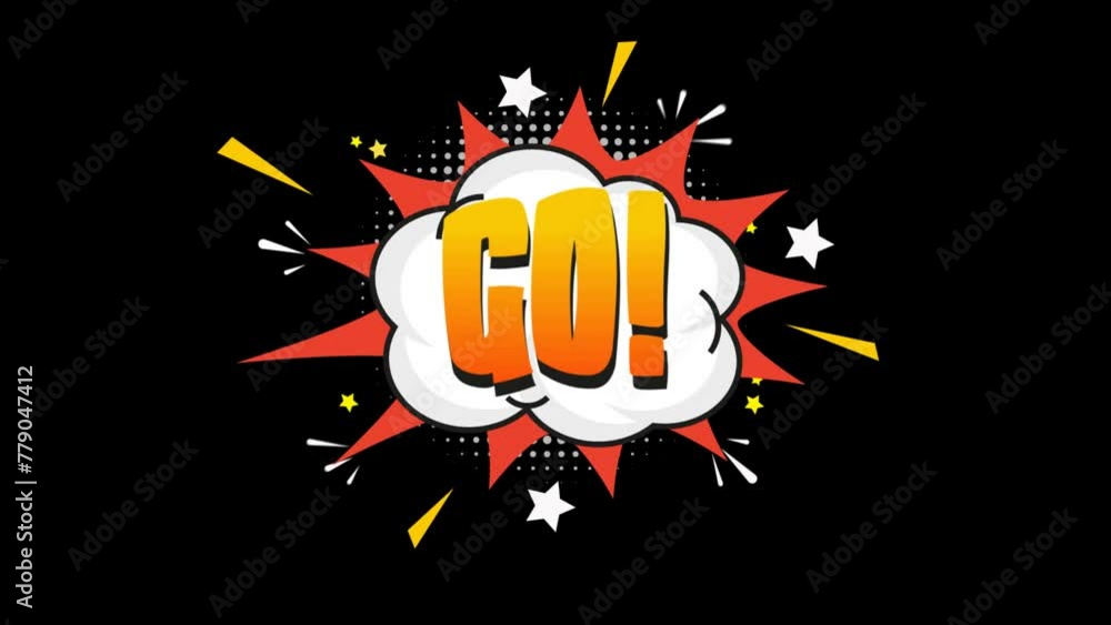 Vidéo Stock GO pop art in comic style animation text video 4K. Vintage ...