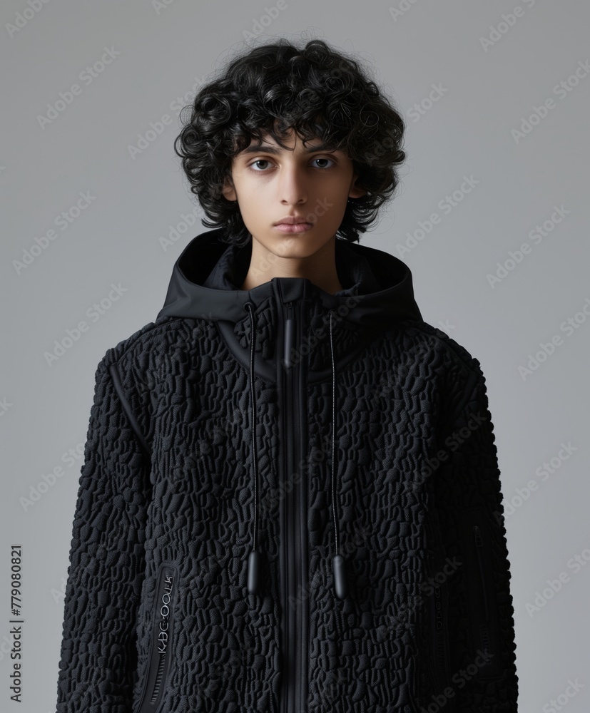 Ojos penetrantes comandan el encuadre, situados bajo una cascada de ...