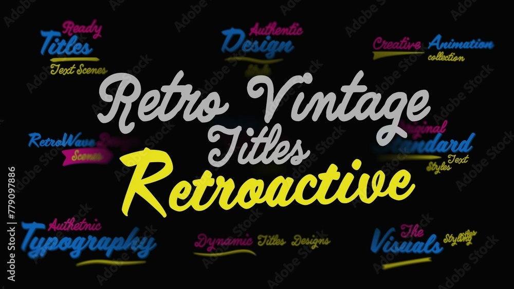 Retroactive Vintage Retro Insignia Badges Titles Animation Stock ...