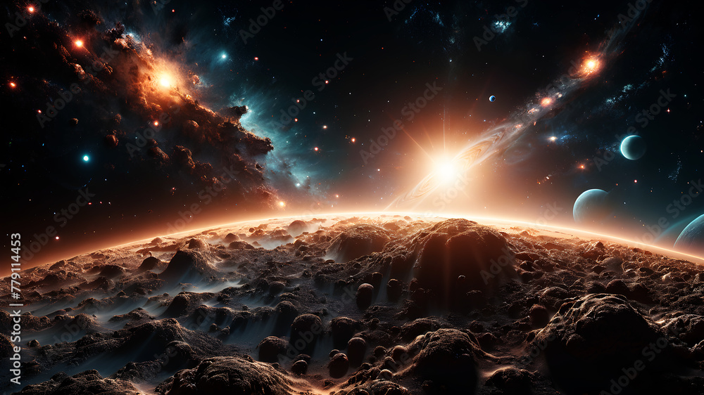 Imagine an abstract background inspired by the mysteries of the cosmos ...