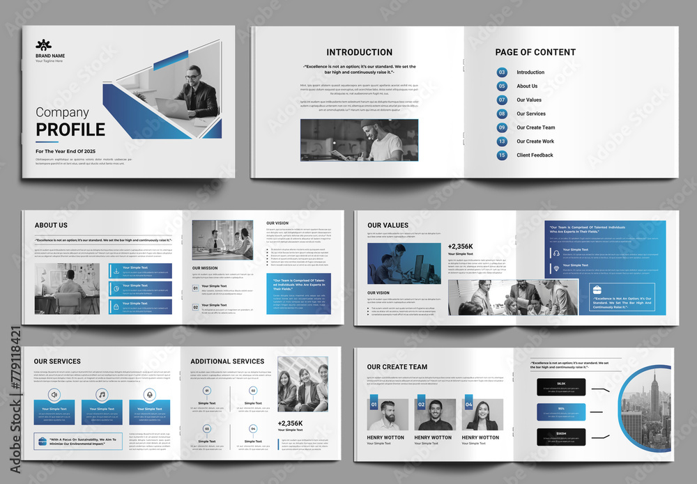 Landscape Creative Company Profile Template Layout Stock Template ...