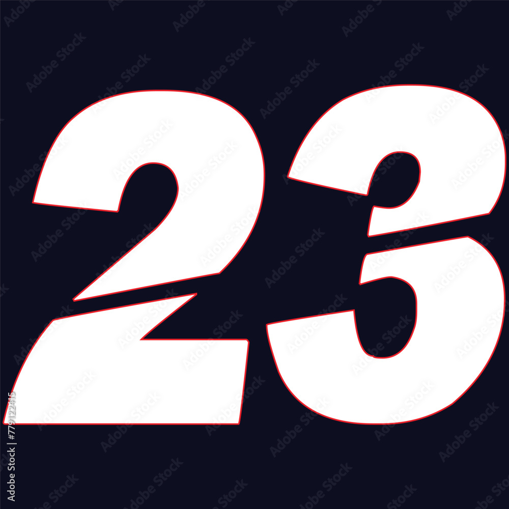 23 Classic Vintage Sport Jersey / Uniform numbers in black with a black ...