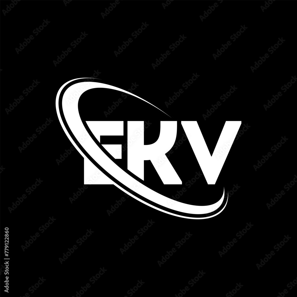 EKV logo. EKV letter. EKV letter logo design. Initials EKV logo linked ...