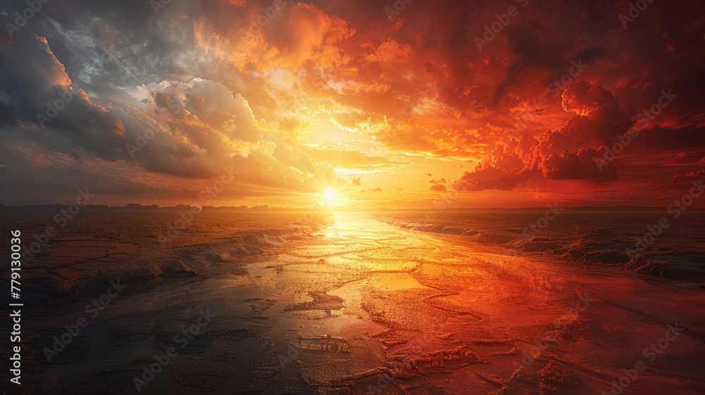 Comprehensive global warming image portrays causes, impacts, mitigation strategies, individual ...