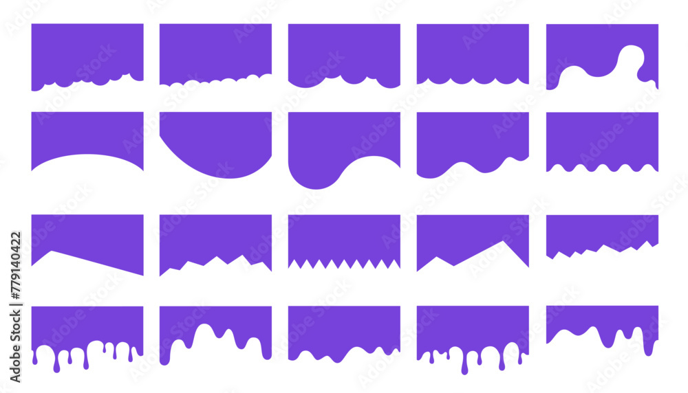 Set of abstract design separator header and border for website and app ...