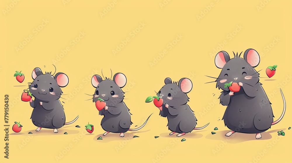 Rat-themed cartoon emoticons for various purposes, bringing a touch of ...