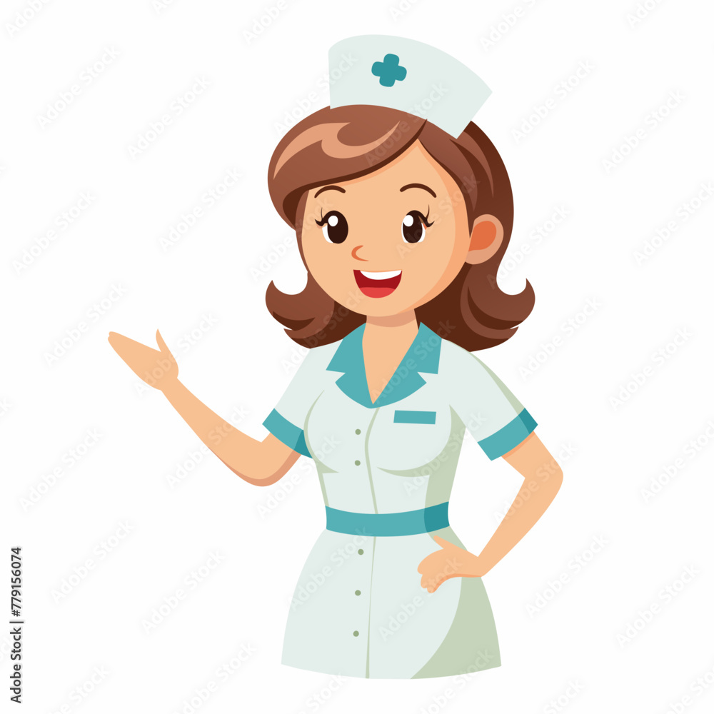 beautiful-nurse-presenting--illustration-of-a-fema Stock Vector | Adobe ...