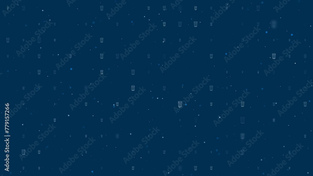 Template animation of evenly spaced glass symbols of different sizes ...