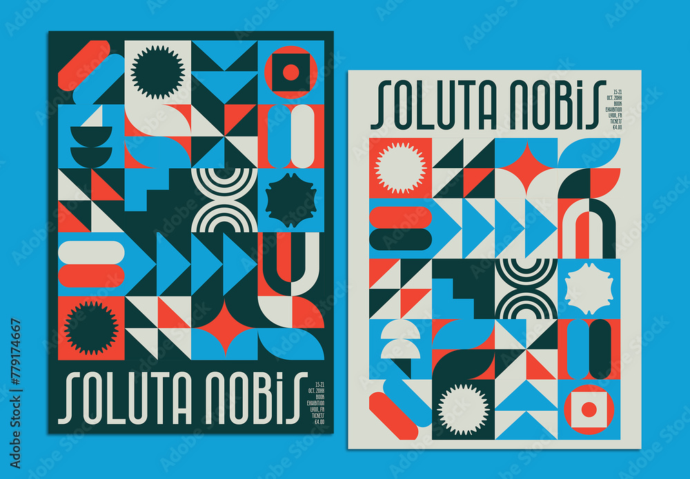 Creative Poster Layout Concept in Bauhaus Style Design Stock Template ...
