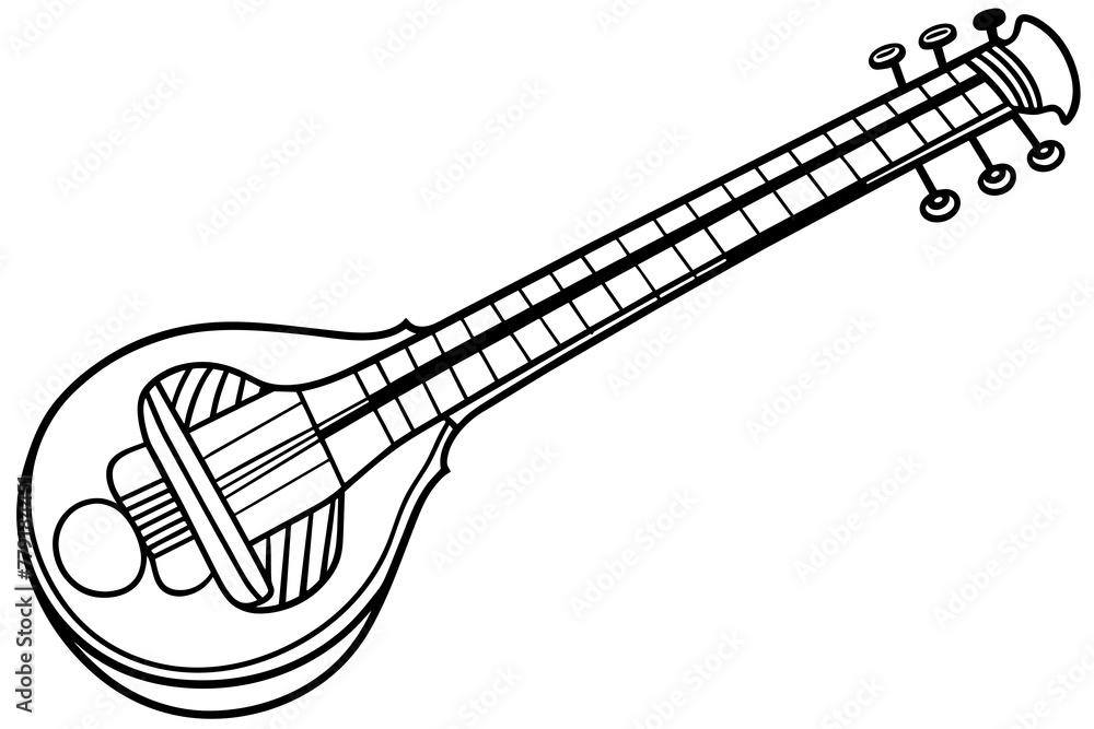 sitar silhouette vector illustration Stock Vector | Adobe Stock