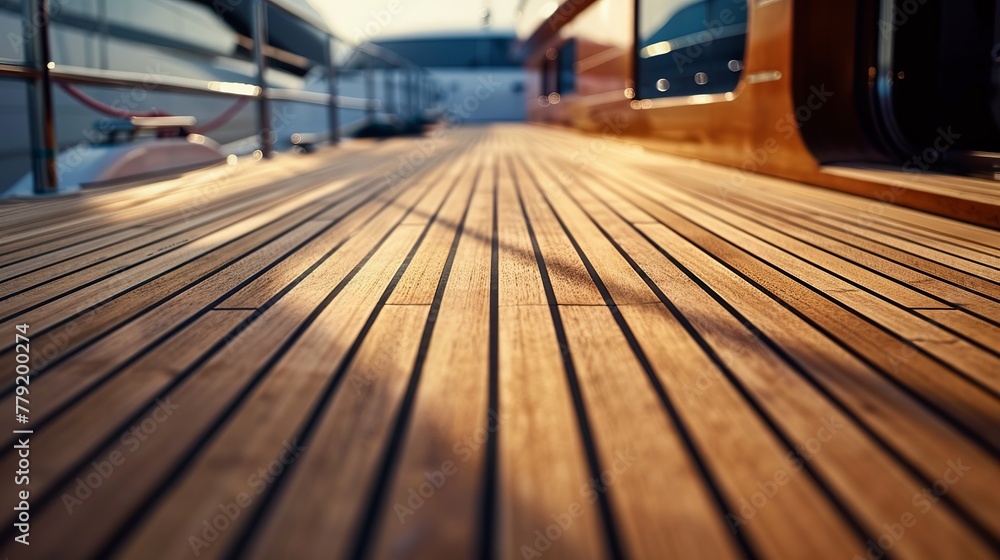 Background texture of teak wood deck. wood decking on a luxury yacht ...