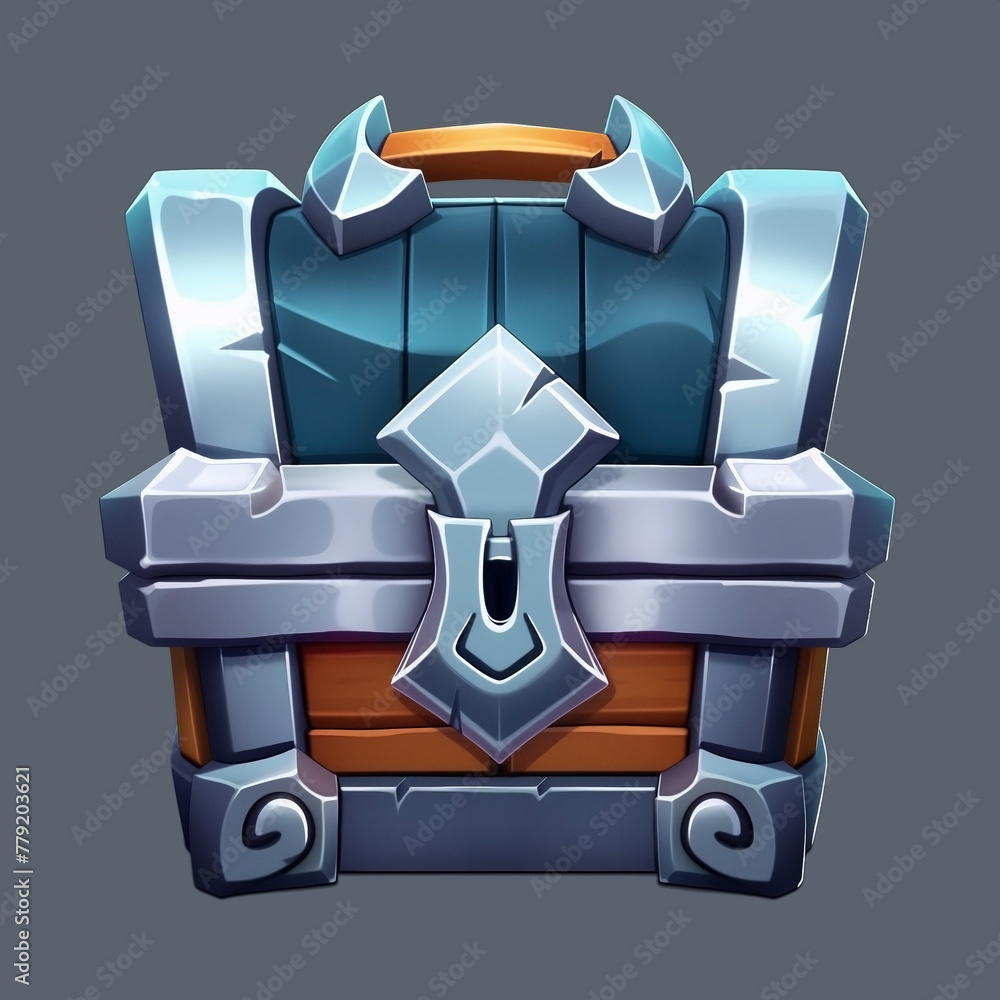 Treasure chest icon. Loot box icon. Treasure crest icon. Chest game ...