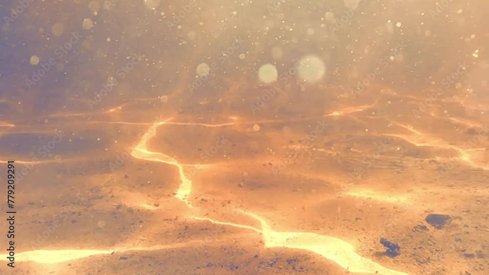 Underwater diving light rays and reflections, caustics and particles in ...