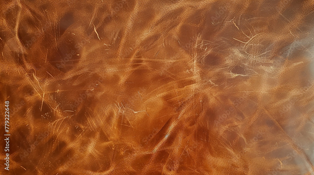 Foto de An expansive, smooth caramel brown leather texture, with subtle ...