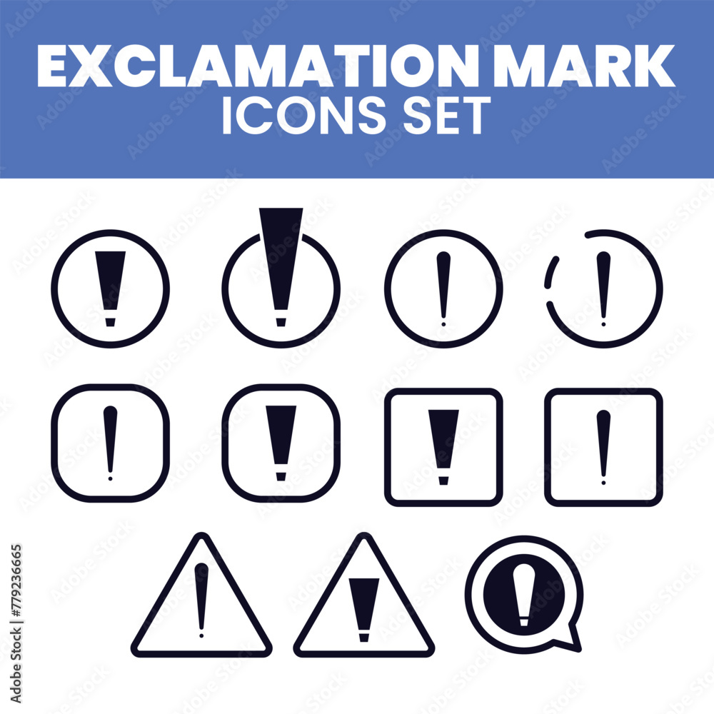 Exclamation Mark Icons Set Vector Exclamation Mark Icons Warning Sign ...