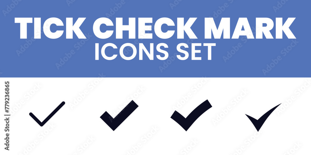 Check Mark Icons Set Vector Tick Mark Illustration Correction Mark ...