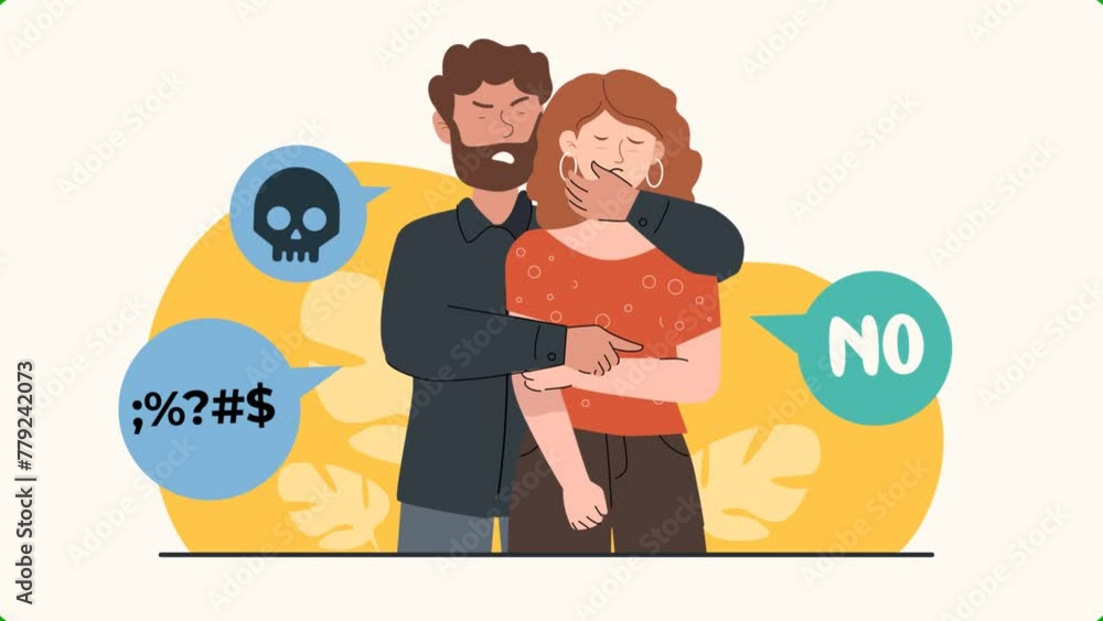 Vidéo Stock illustration of a bullying victim being held captive by a ...