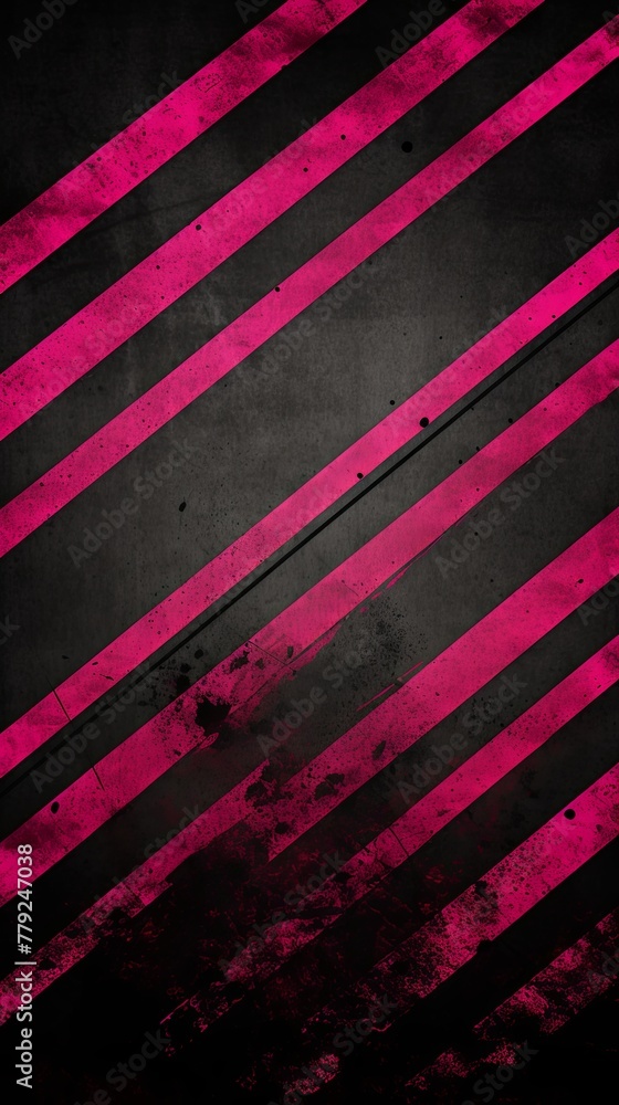 Magenta black grunge diagonal stripes industrial background warning ...
