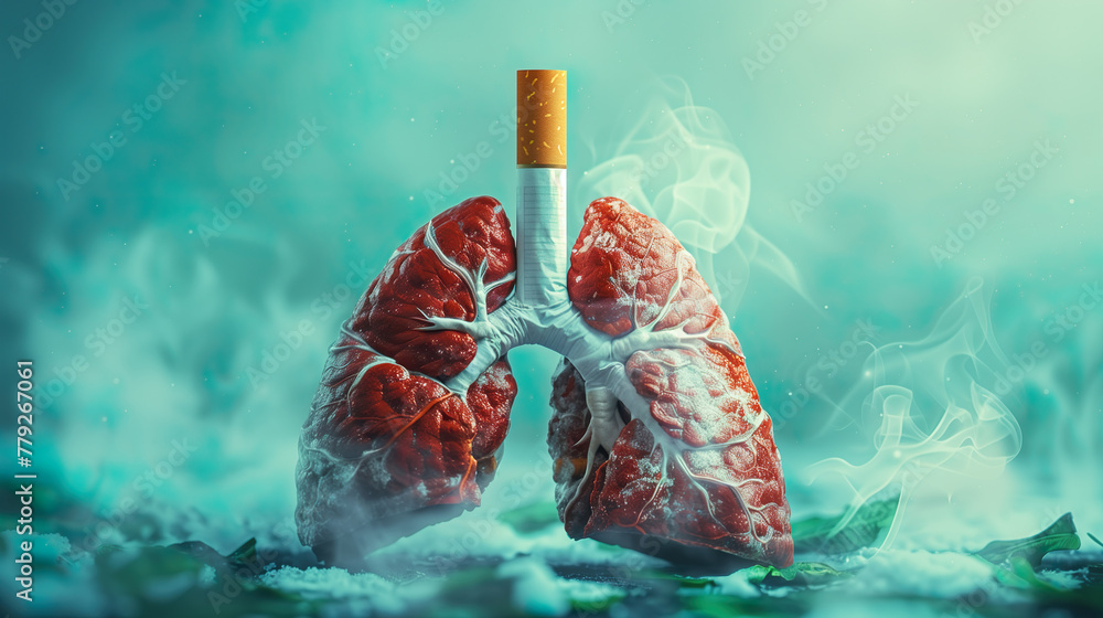 Visual illustration of smoking cessation as a primary method of lung ...