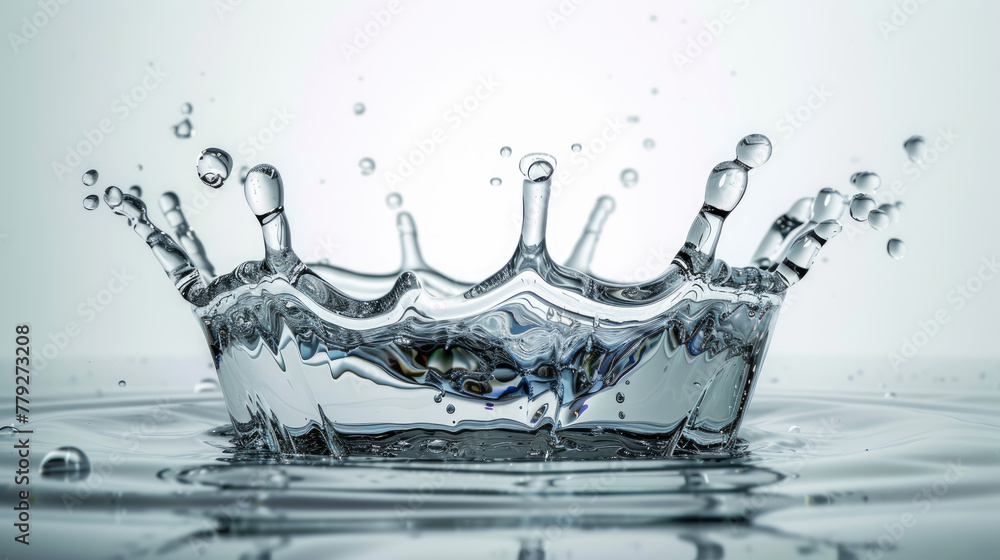 Crown Water Liquid Splash Transparent 8K White Background. Crown-Shaped ...