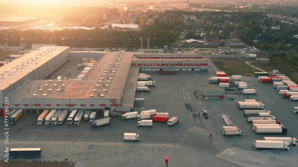 Aerial Perspective of Expansive Logistics Facility: Towering Warehouse ...