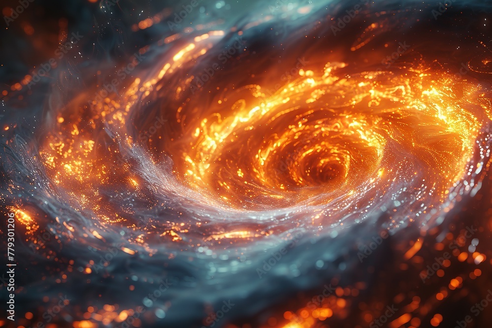 Fire spiral galaxy. flame celestial cosmic spiral background. stunning ...