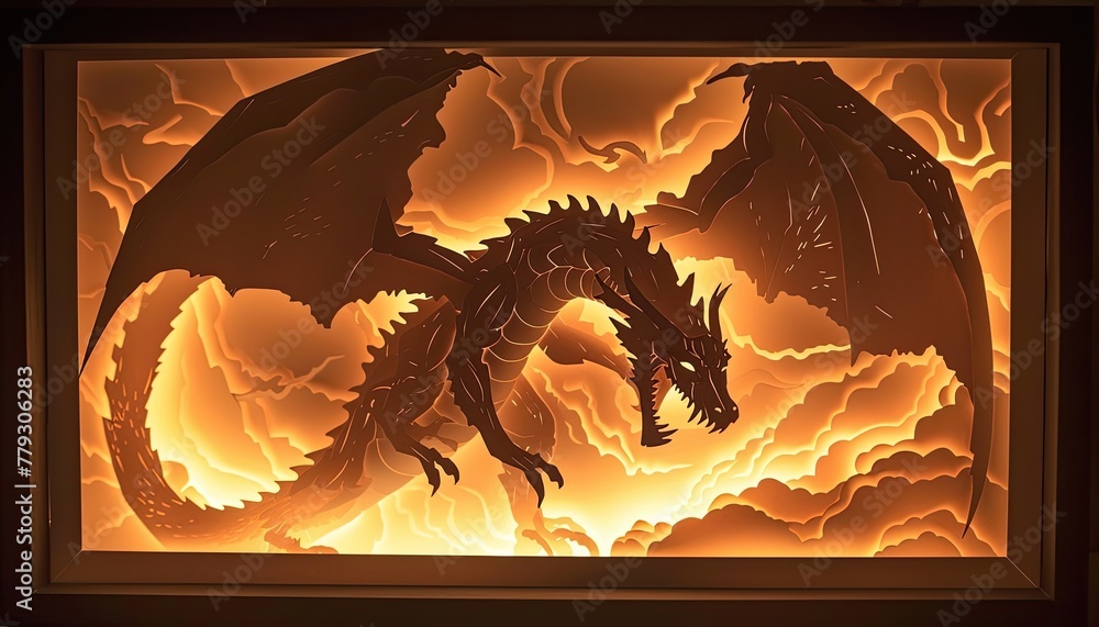 A fiery dragon design, with wings spread wide and fierce claws ready 🐲🔥 ...